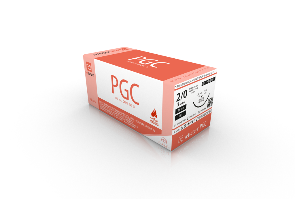 vetsuture® PGC (EP3, USP2/0, Reverse cutting 3/8c 30mm, 12x90cm) | e ...